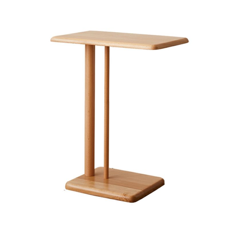 Scandinavian Solid Wood C-Shape Side Table with Rectangular Top in ...