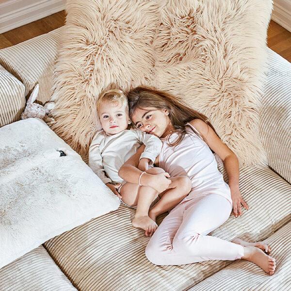 Cream Beige Corduroy Modular Sectional Sofa – OVeee