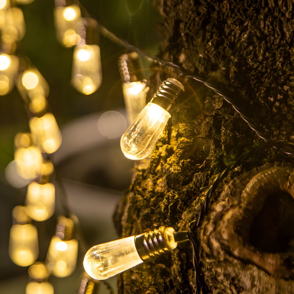 Bulb Shaped LED Fairy Lamp Artistic Outdoor Solar Powered String ...