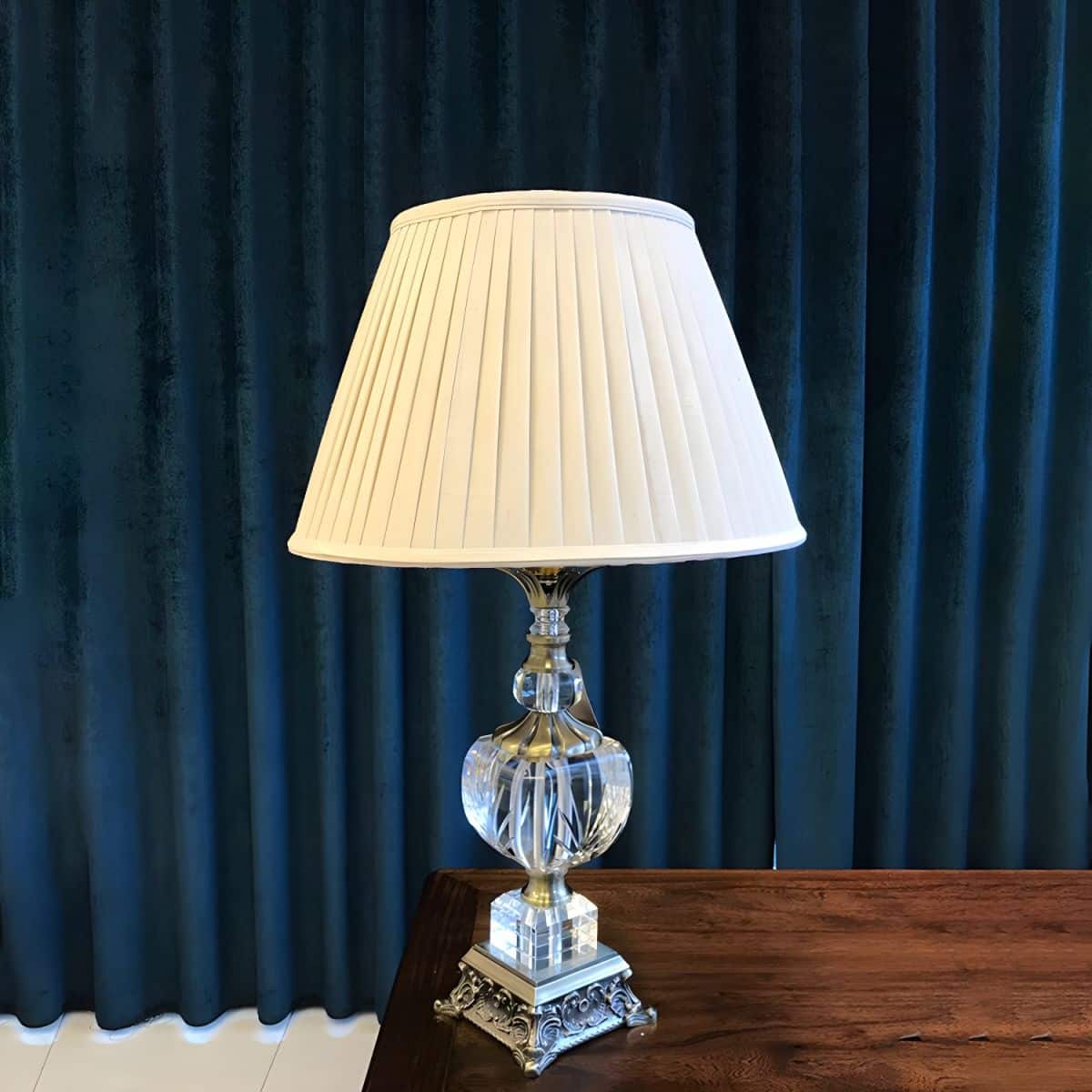Fabric Tapered Desk Light Modern 1 Head Grey Table Lamp with Sculpted ...