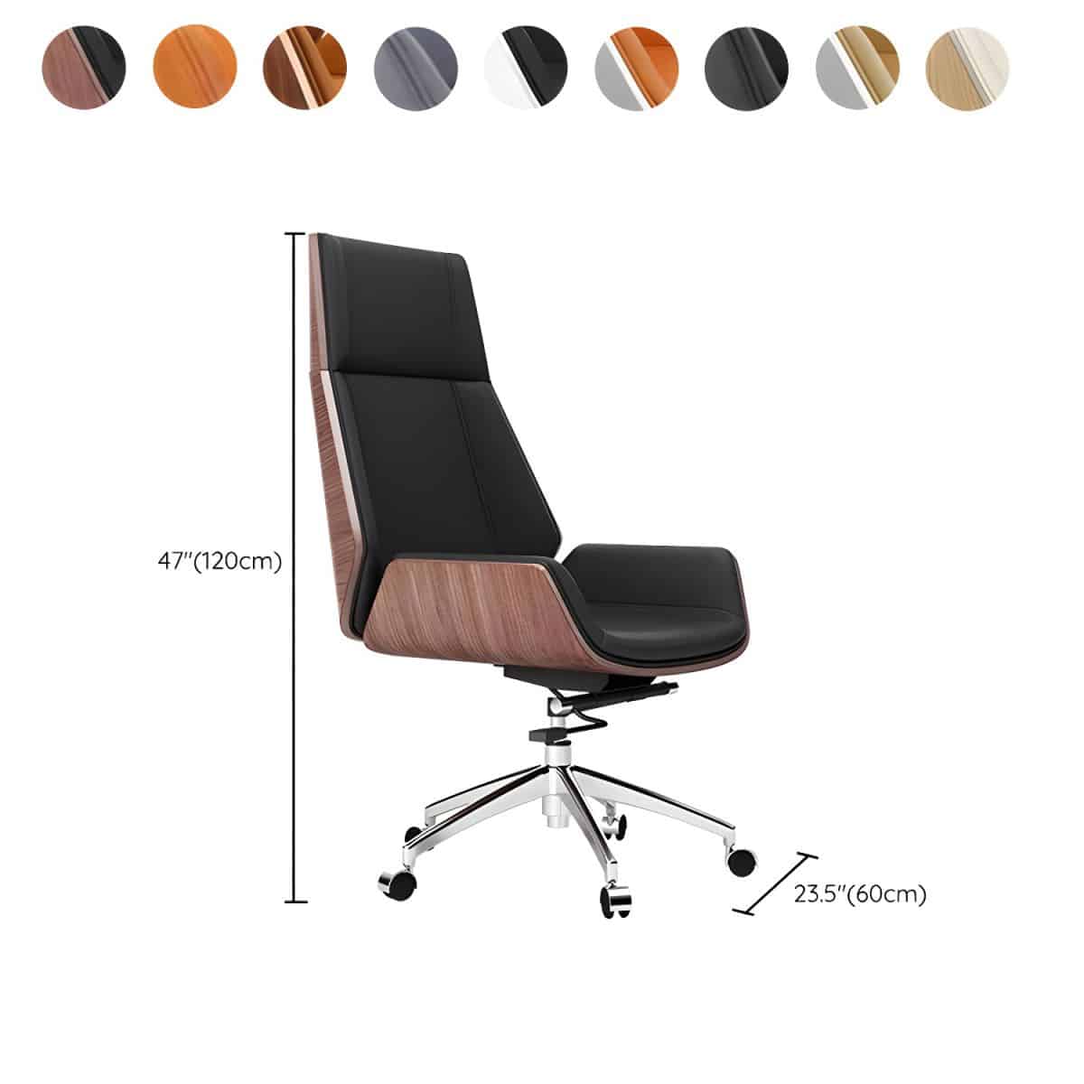 Contemporary No Arm Executive Chair Wheels Included Managers Chair for ...