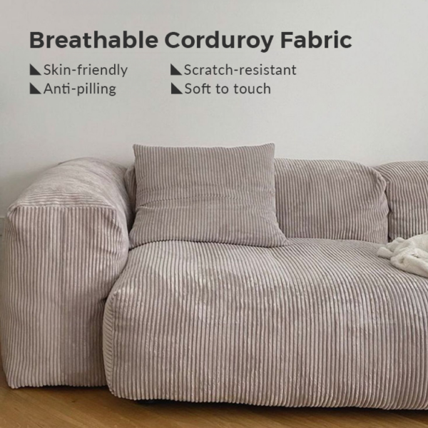 Cream Beige Corduroy Modular Sectional Sofa – OVeee