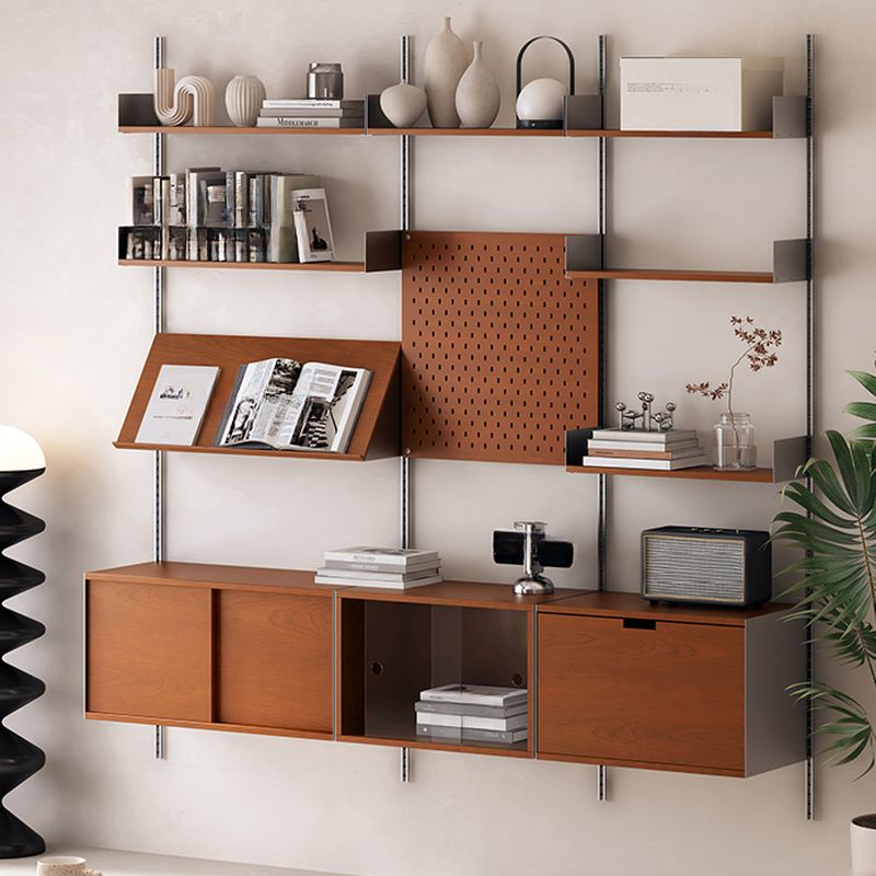 Sepia Wall Library with 5-Shelf, Alloy Frame, Vertical Orientation ...