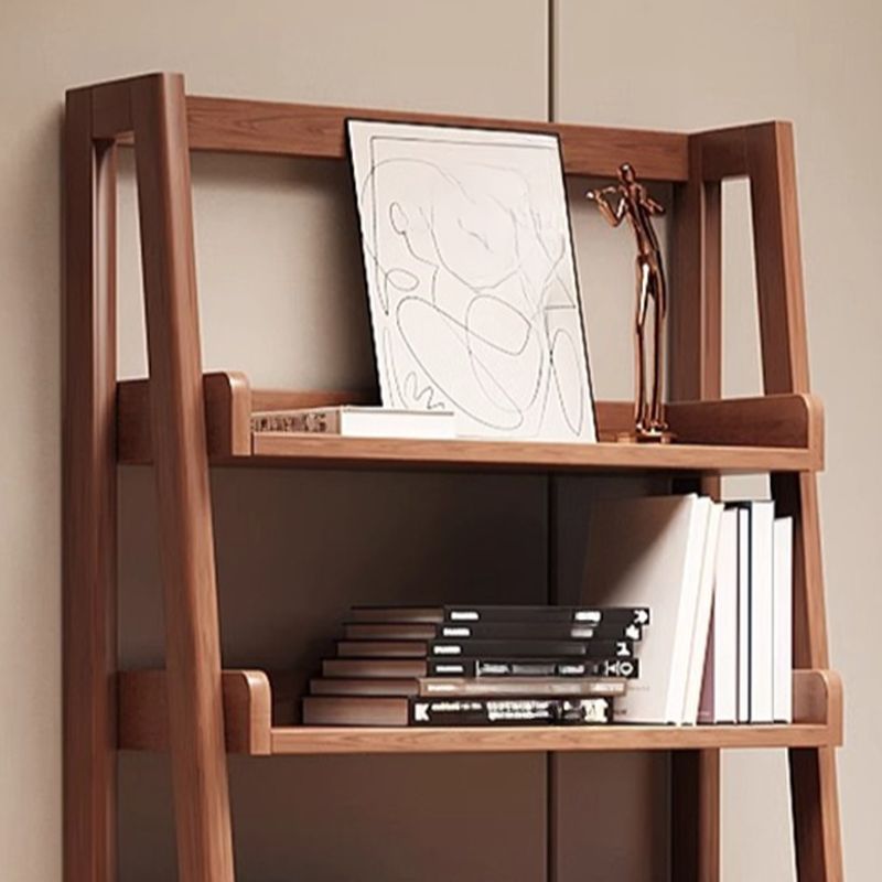 Vertical Open Back Ladder Shelving with 4 Shelves/5-Shelf in Natural ...