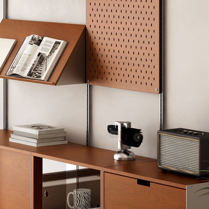 Sepia Wall Library with 5-Shelf, Alloy Frame, Vertical Orientation ...